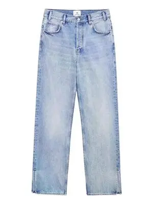 ANINE BING Roy Side Slit Straight-leg Jeans - Blue