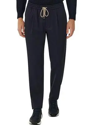 Boggi Milano Tapered Wool Trousers - Navy Blue