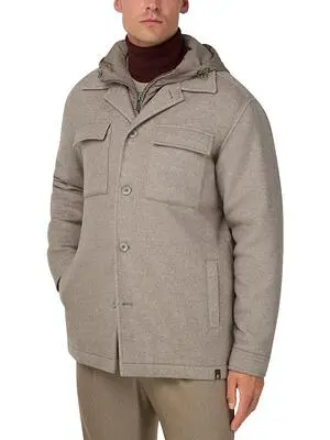Boggi Milano Hooded Shirt Jacket - Taupe