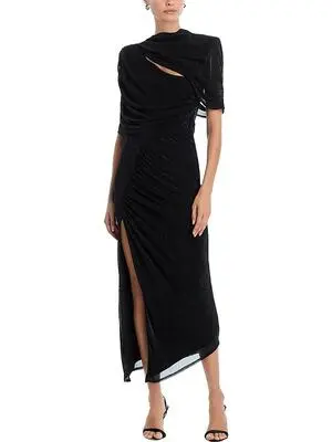 Black Halo Vionna Midi Dress - Glistening Black