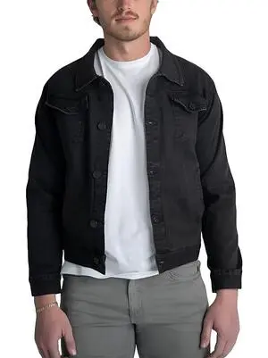 JACK OF SPADES Denim Jacket - Jet Black