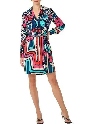 Trina Turk Promenade Belted Shirt Dress - Multi