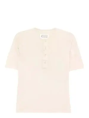 MAISON MARGIELA Henley Neck T-shirt - Neutrals