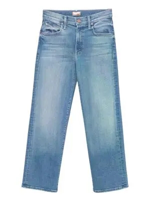 MOTHER The Mid Rise Rambler Zip Ankle Jeans - Blue