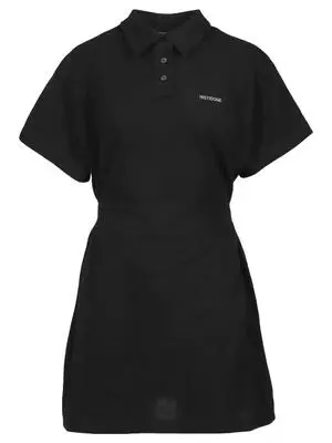 We11Done Polo-collar Mini Dress - Black