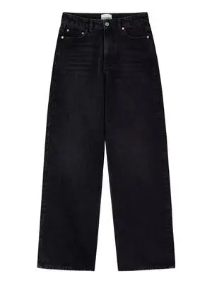 GANNI Logo-patch Jeans - Black