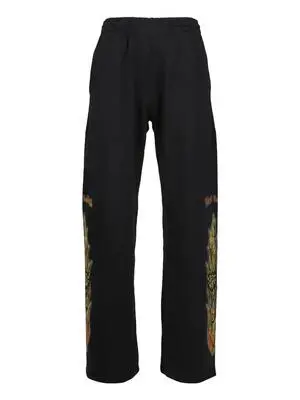 We11Done Flame-graphic Track Pants - Black