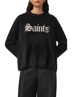 ALLSAINTS Crewneck Cashmere Sweater - Black/chalk White