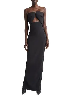 RICK OWENS Prong Cutout Strapless Gown