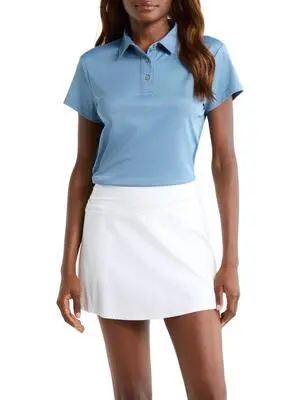SWANNIES Ava Short Sleeve Performance Golf Polo - Blue Shadow