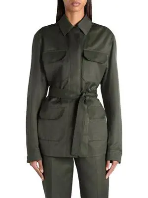 TOM FORD Twill Safari Jacket - Dark Pine
