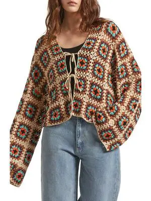 BRIXTON Patchwork Crochet Cardigan