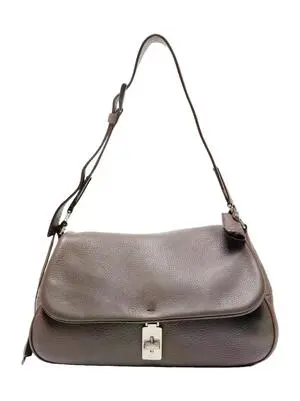 Prada 2000s Leather Shoulder Bag - Brown