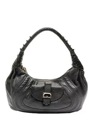 Fendi 2000s Braided-handle Shoulder Bag - Black