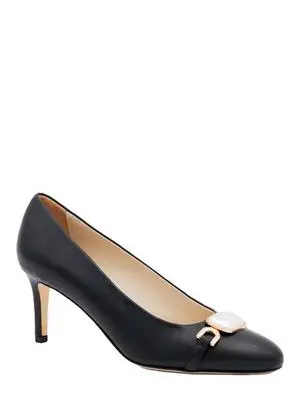 AMALFI BY RANGONI Lancetta Almond Toe Pump - Black Parmasoft