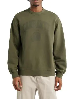 Carhartt Work In Progress Faded Ponds Corps Graphic Sweatshirt - Cypress (heavy Stone Wash)
