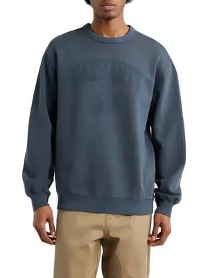 Carhartt Work In Progress Faded Ponds Corps Graphic Sweatshirt - Deep Night (heavy Stone Wash)