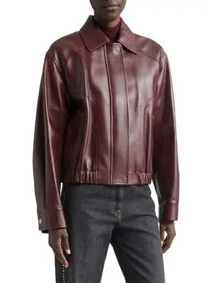 Versace Blouson Buffalo Leather Jacket - Dark Burgundy