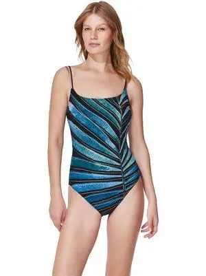 GOTTEX Willow Round Neck One Piece - Black-blue