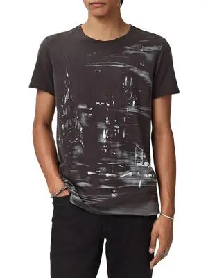 John Varvatos Raw Edge City Photo Graphic T-shirt - Charcoal