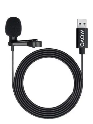 MOVO M1 Usb Lavalier Lapel Clip-on Microphone - Black