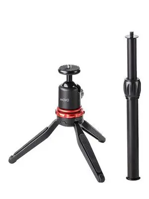 MOVO Universal Mini Camera Tripod With Extendable Pole - Black