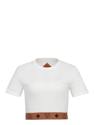 Mcm Monogram Cropped T-shirt - White