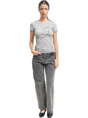 MOTHER OF ALL Knit Papper T-Shirt Gray
