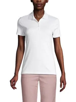LANDS' END Supima Cotton Polo Shirt White