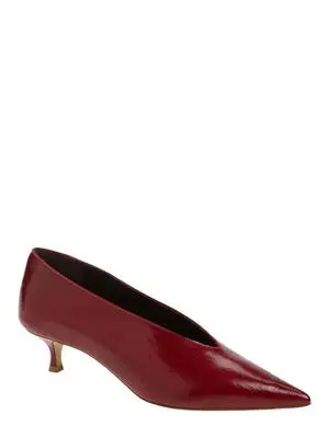 Le Monde Beryl Babouche Kitten Heel Pumps - Oxblood
