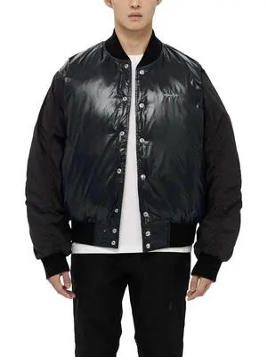 ALPHA STYLE Hamden Reversible Down Varsity Jacket - Black