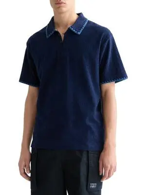 Scotch & Soda Jacquard Toweling Polo - Pageant Blue