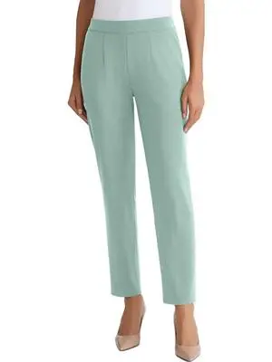 Misook Slim Leg Knit Pant - Mystic Green
