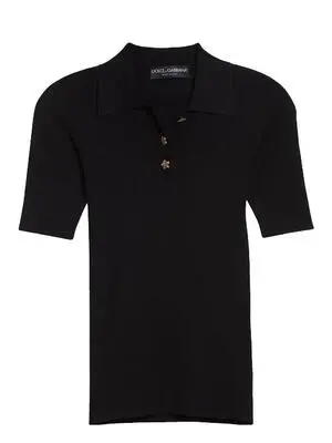 Dolce & Gabbana Rib Polo Sweater - Nero