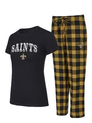 CONCEPTS SPORT Avondale T-shirt & Flannel Pants Pj Set - Black