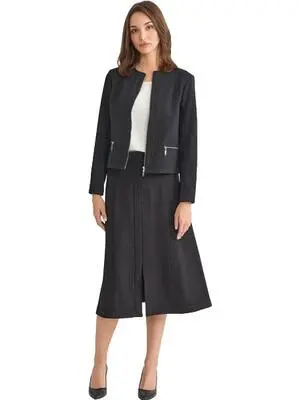 Misook Heritage Luxestretch Ponte Sport Jacket - Black