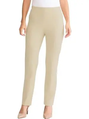 Misook Slim Leg Ponte Pant - Biscotti