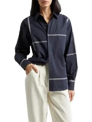 BOSS Saturday Asymmetric Check Shirt - Sky Captain