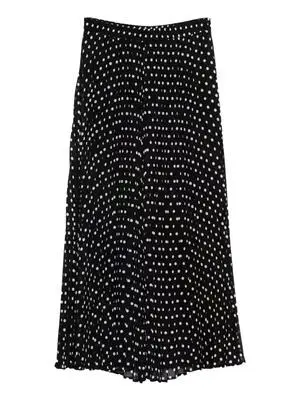 Michael Kors Pleated Polka-dot Maxi Skirt - Black