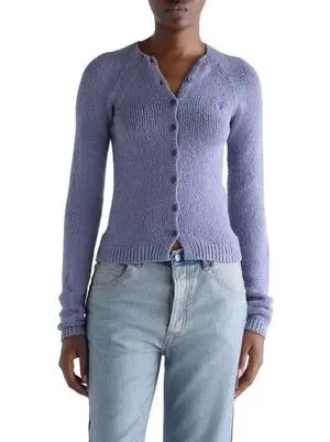 Acne Studios Bouclé Rib Cardigan - Steel Blue