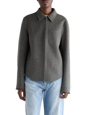 Acne Studios Wool And Cashmere Felt Shirt Jacket - Vintage Grey Melange