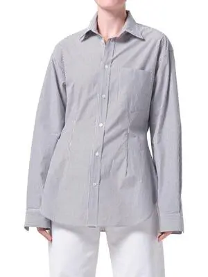 AGOLDE Cinch Stripe Button-up Shirt - Windley Stripe