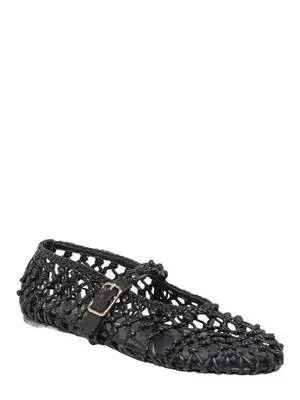 Dolce Vita Clair Woven Mary Jane Flat - Black Woven Leather