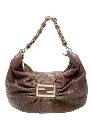 Fendi Chain Mia Mamma Baguette Shoulder Bag - Brown