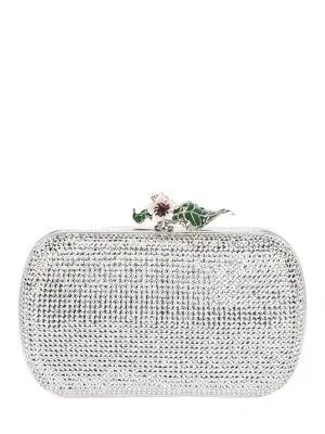 Bottega Veneta Knot Crystal Clutch - White Moonlight & Silver