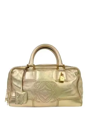 Loewe 2007 Embossed Amazona Leather Handbag - Gold