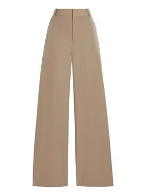 Balmain Wool-twill Wide-leg Pants - Taupe