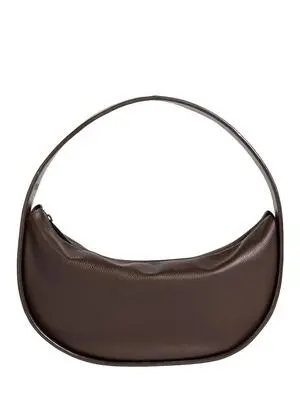 ST. AGNI Petite Arc Pebbled-leather Tote - Chocolate