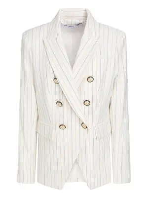 Veronica Beard Miller Dickey Pinstriped Twill Blazer - Off-white