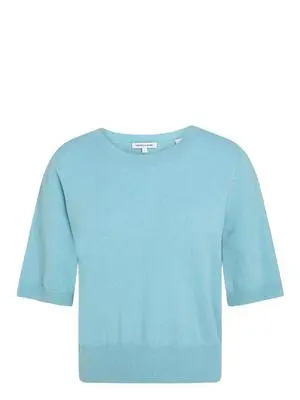 Veronica Beard Shana Striped Cashmere Sweater - Light Blue